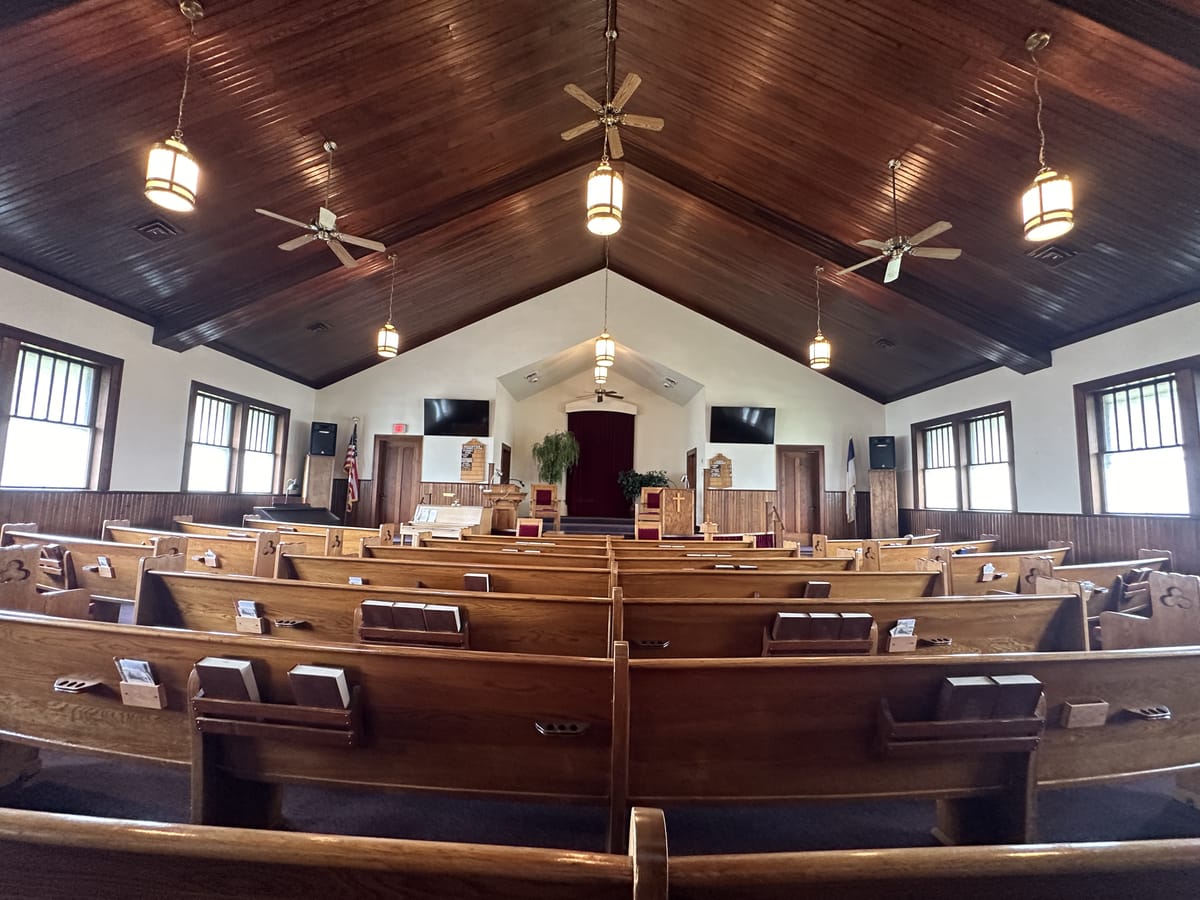 Wilson Auctions | BRICK CRAFTSMAN ARCHITECTURE CHURCH WITH FULL ...